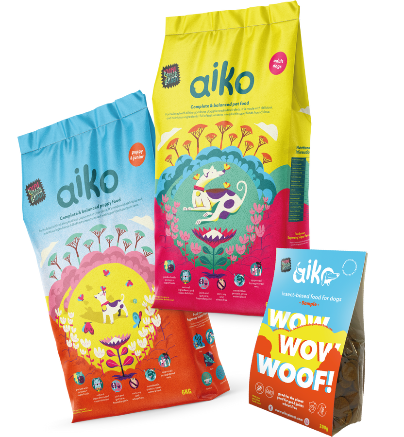 Aiko-complete, balanced insect-based pet food, delicious & nutritious
